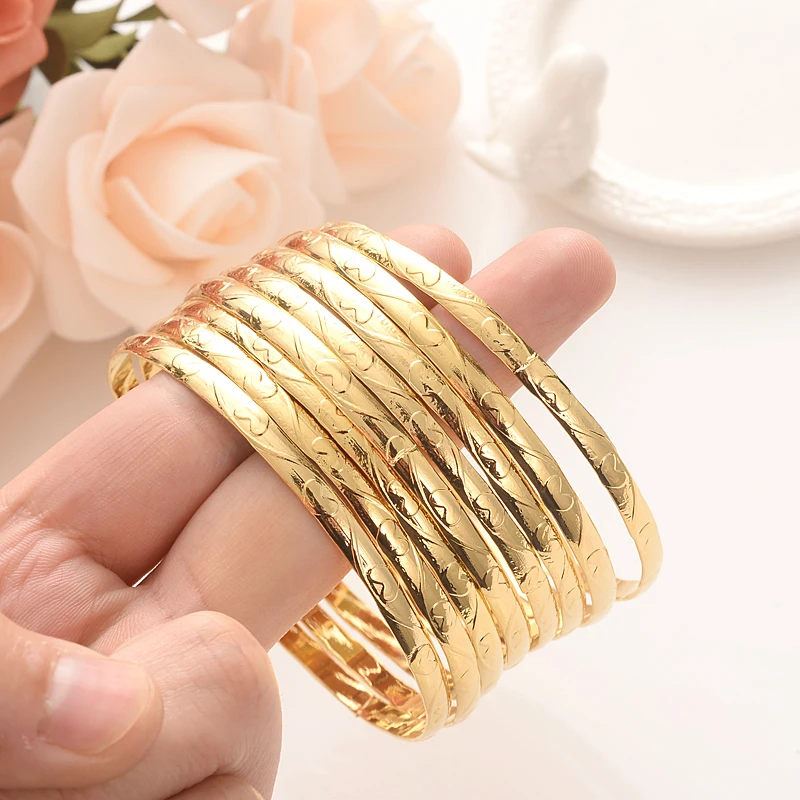 4PCS-Fashion-Dubai-Bangle-Jewelry-Gold-Color-Bracelet-for-Men-Women ...