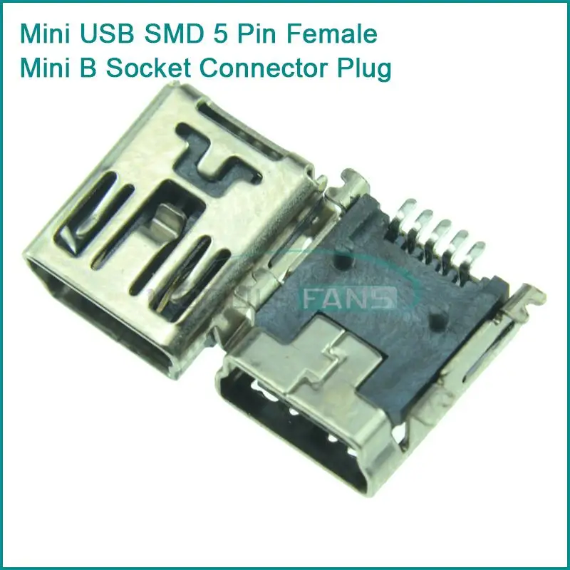 Buy 20pcs Mini Usb Smd 5 Pin Female Mini B Socket