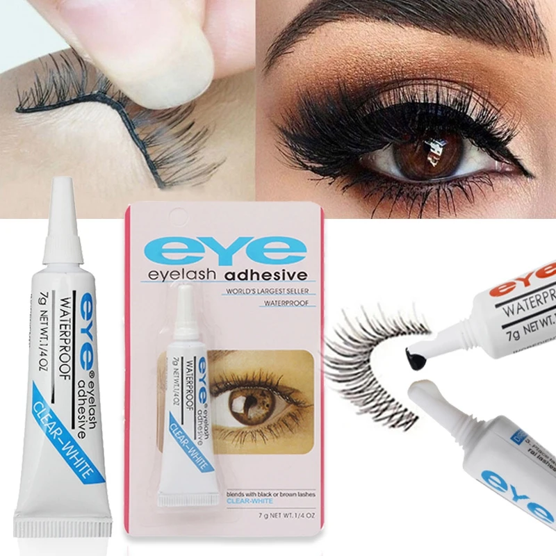 Pegamento para pestañas postizas, 1 Uds., maquillaje, resistente al agua, invisibles, Blanco ...