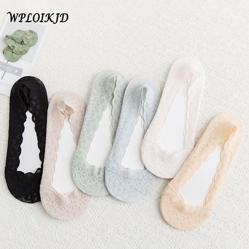 Wploikjd 고품질 투명 레이스 양말 꽃 섹시한 여성 여성 탄성 스텔스 캐주얼 여성 숙녀 양말 양말양말 슬리퍼
