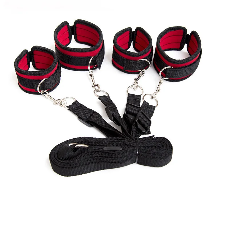 Bed Restraint Set with Luxury Cuffs Handcuffs and Shackles-in Costume ...