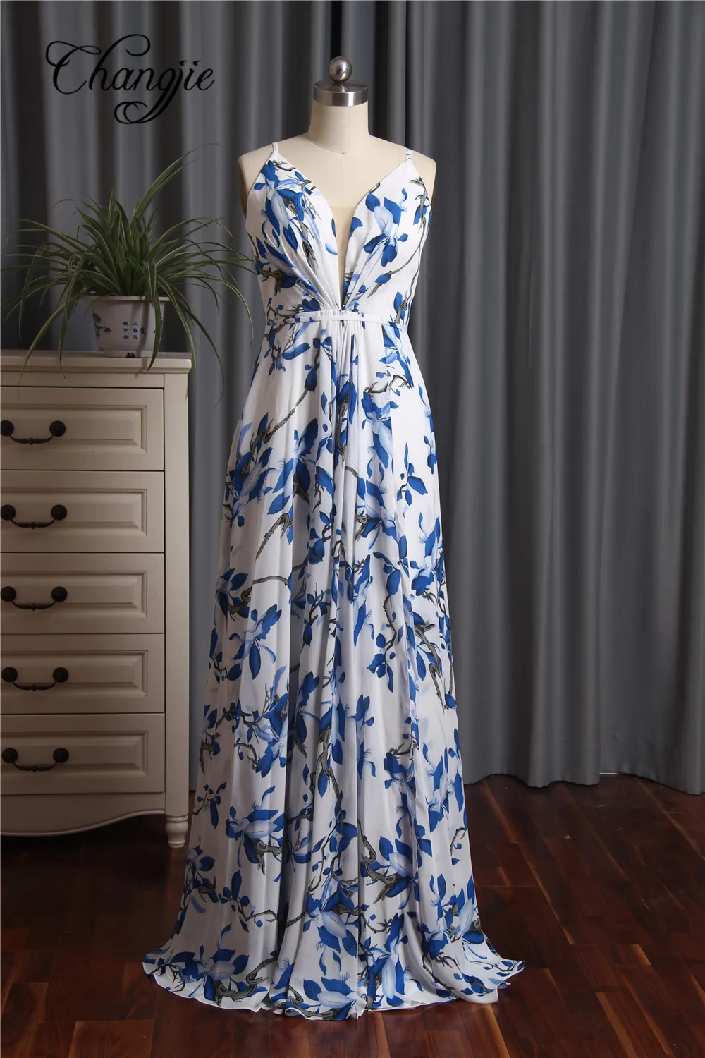 Real Photos Beach Prom Dresses 2018 Vestido De Festa V Neck Women ...