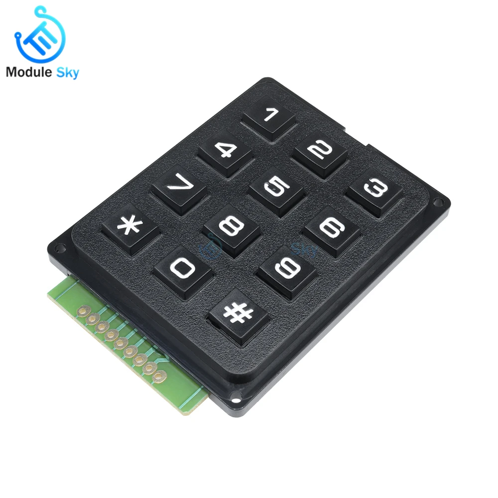 Buy 3x4 Matrix 12 Keys Button Keypad Keyboard Pcb Breadboard Switch Module Mcu