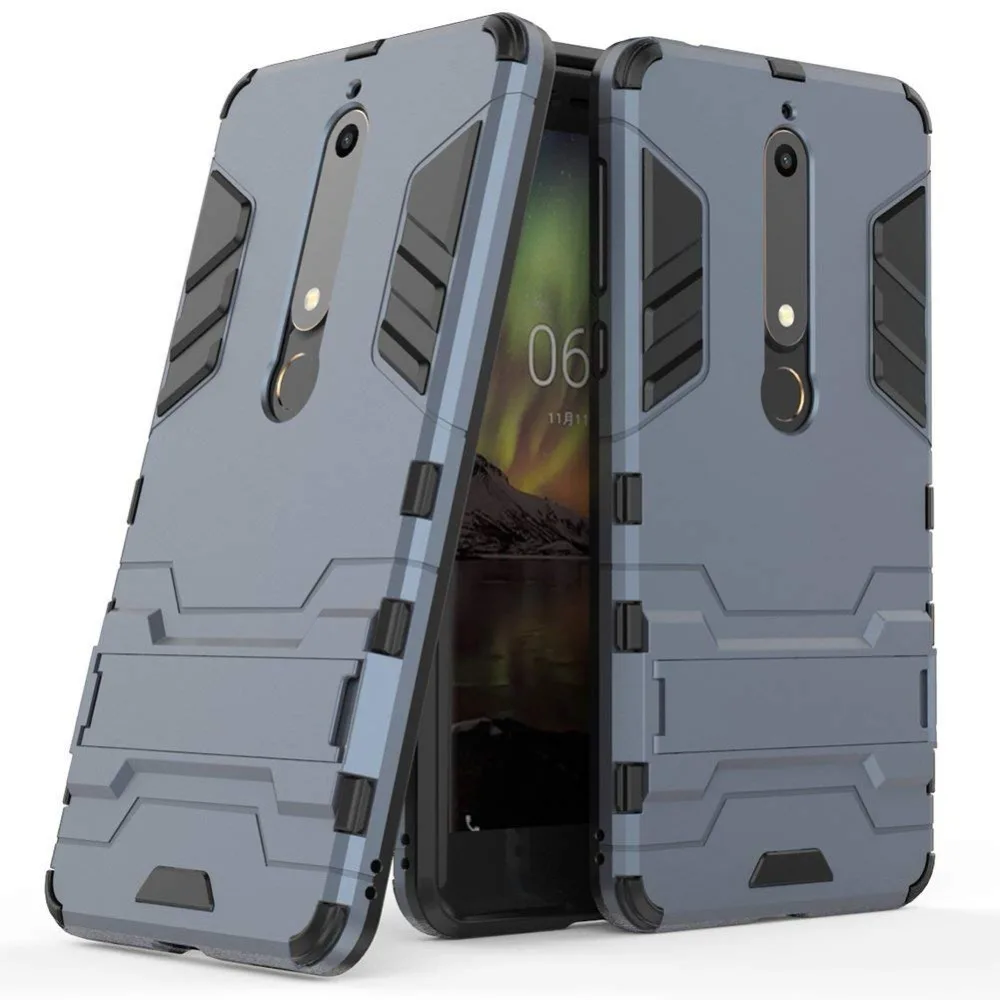 Rugged Cover Case For Nokia 6.1 Case For Nokia 6 2018 Rubber Impact ...
