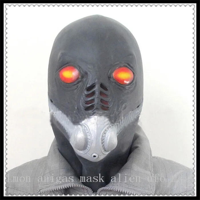 Black Alien Latex Full Face UFO Mask Halloween Carnival Man MaskFor ...