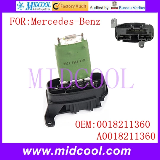 New Heater Blower Motor Resistor Use Oe No. 0018211360 , A0018211360 ...