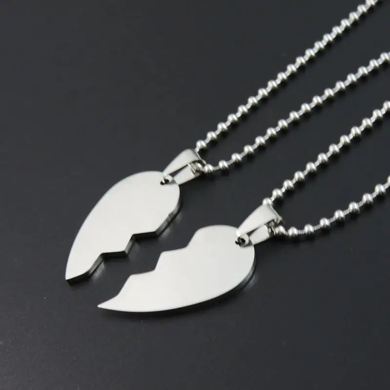 Две половинки сердец, собачки из нержавеющей стали, пустая подвеска в ...