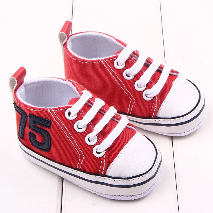 newborn baby boys red shoes 75 first walkers anti slip velcro sneakers ...