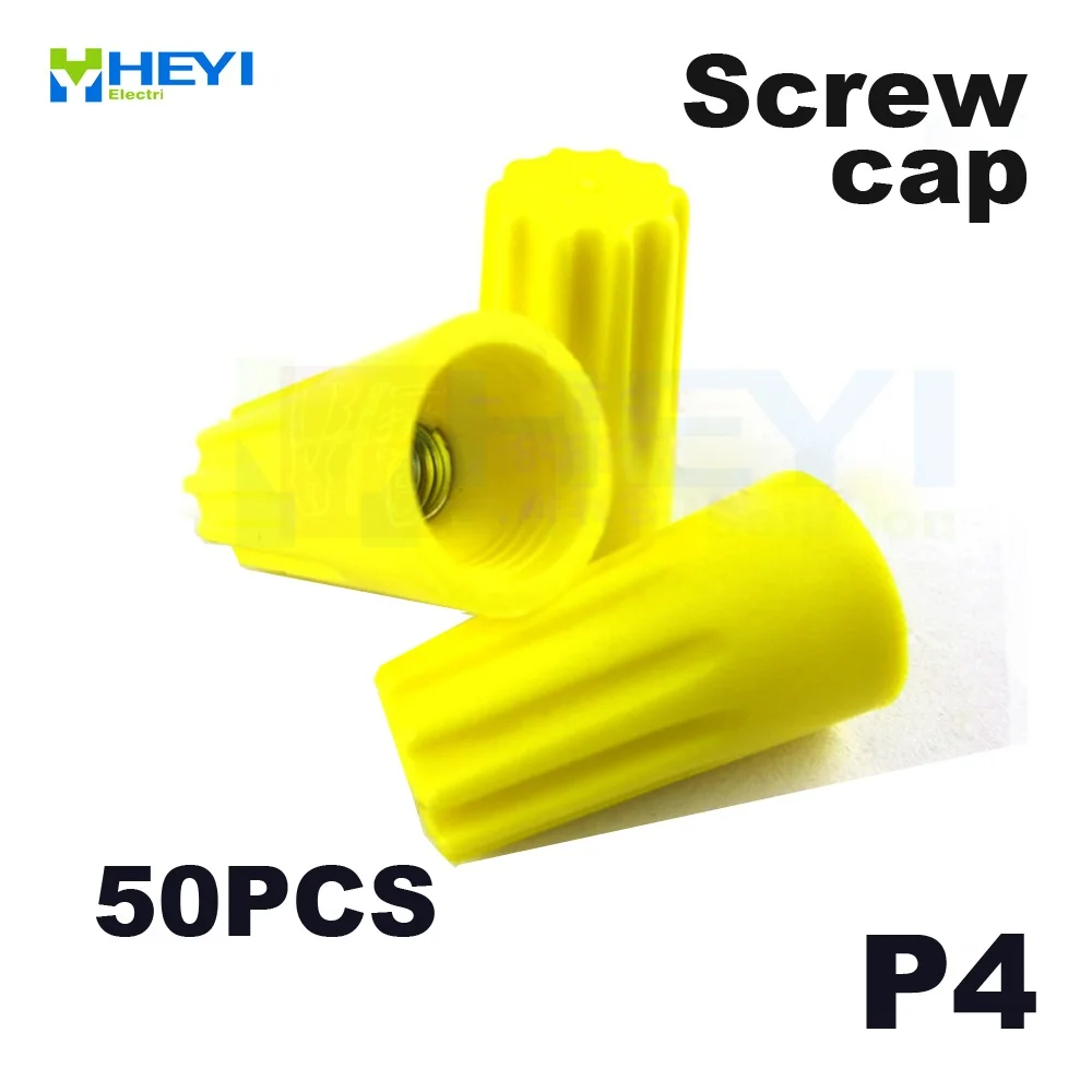 50pcs/package P4 Screw Press Line Cap Spike Rotating Wire End Closed ...