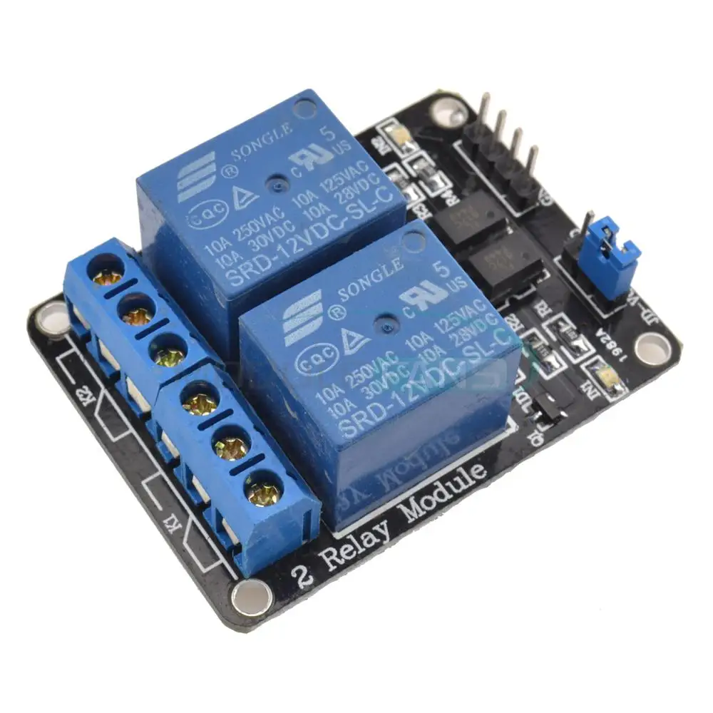 DC 12V Two 2CH 2 Way Channel Relay Module With optocoupler For PIC AVR ...