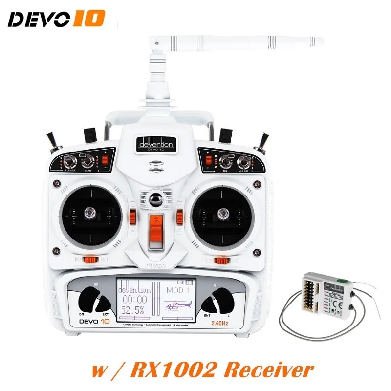 Walkera devo 10 transmissor + receptor rx1002, controle remoto de 10 ...
