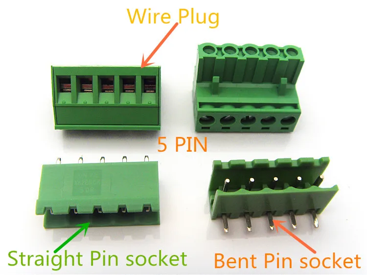 3PCS YT2101 2EDG Pitch 5.08 mm Plug Terminal PCB Terminal Wiring plug ...