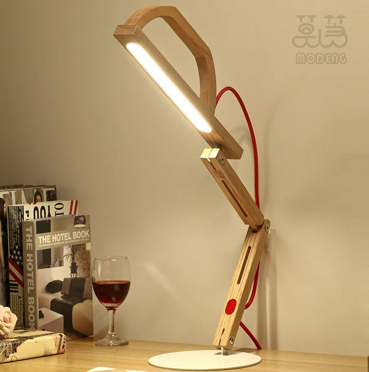 DHLfree Original wood modern minimalist led desk lamp art personality ...
