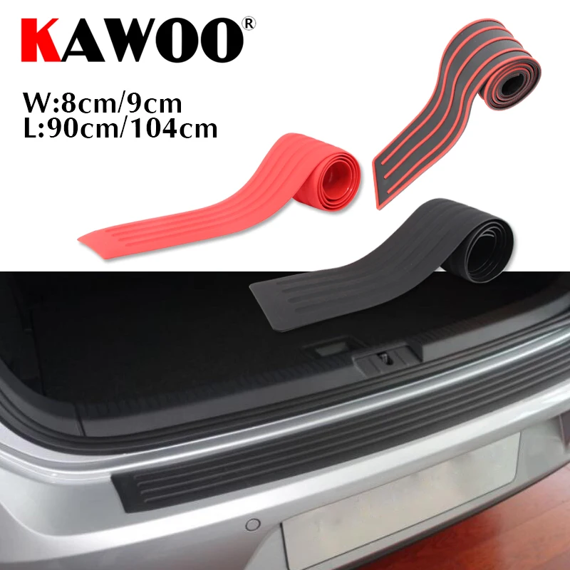KAWOO Cars Universal Rubber Rear Guard Bumper Protector Trim Cover Sill ...