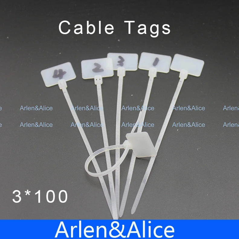 100pcs-3mm-100mm-Nylon-cable-ties-tags-for-On-Ethernet-RJ45-RJ-12-Wire ...