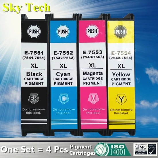 Pigment Compatible Ink Cartridge For T7551 T7554 T7561 T7564 T7541 ...