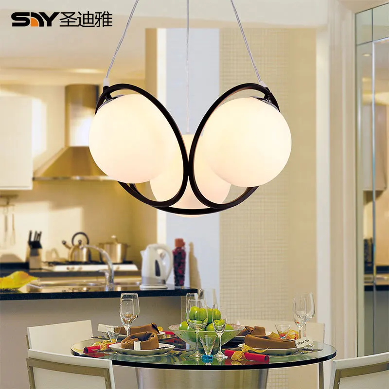 Sheng Diya modern minimalist dining room lamp wrought iron lamp three ...