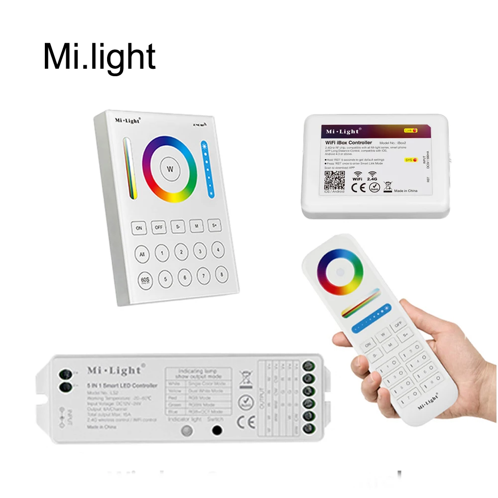 MiLight RGB CCT wifi 2.4G 8Zone RF dimmer FUT089 remote B8 Touch Panel ...