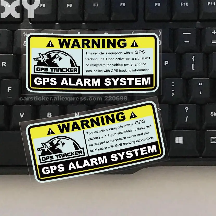 2PCS Warning GPS ALARM SYSTEM Tracking Anti Theft Decals Reflective ...