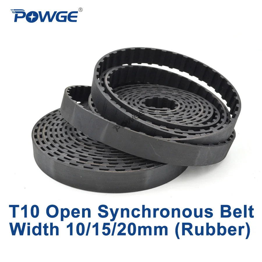 POWGE Metric Trapezoid T10 Open Synchronous Belt width 10/15/20mm pitch ...