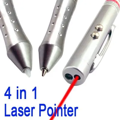 Freeshipping 4 in 1 White Laser Pointer+Ball Pen+PDA Stylus Pen+LED ...