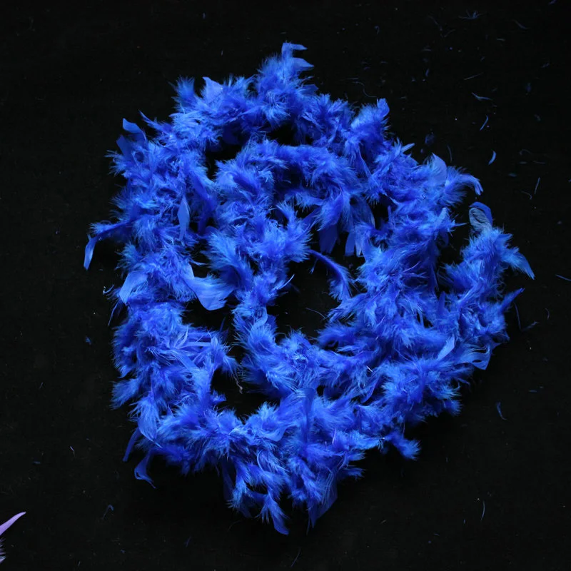Woosee Royal Blue Turkey Feather Boa Turkey Feather Strip 40g Fluffy ...