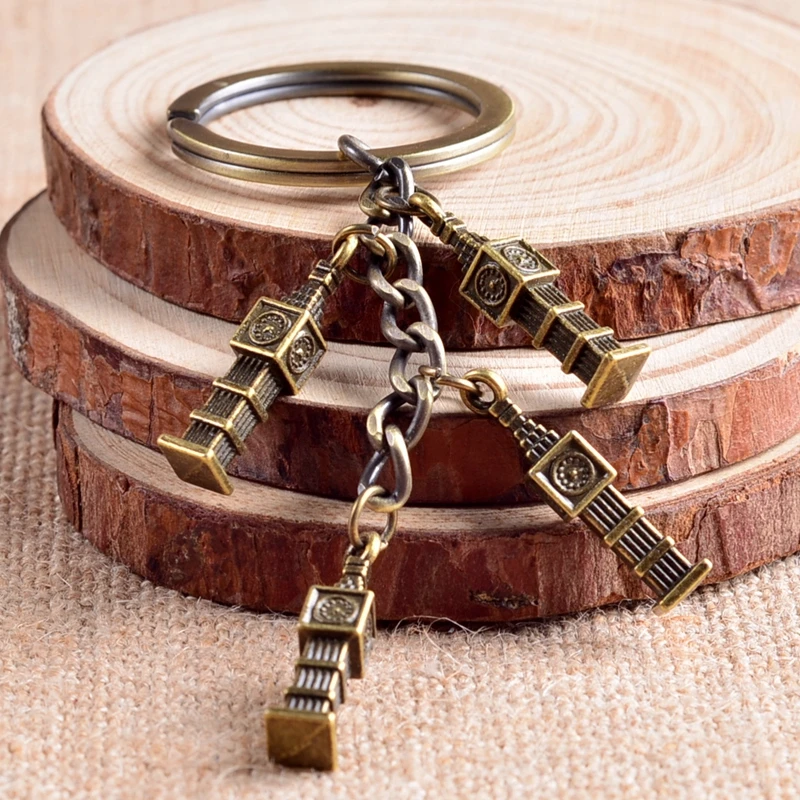 Classic Clock Tower Key chain Vintage Ancient Bronze Key Rings ...