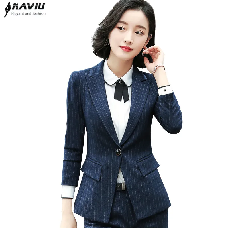 Aliexpress.com : Buy Business formal stripe blazer women spring fashion ...