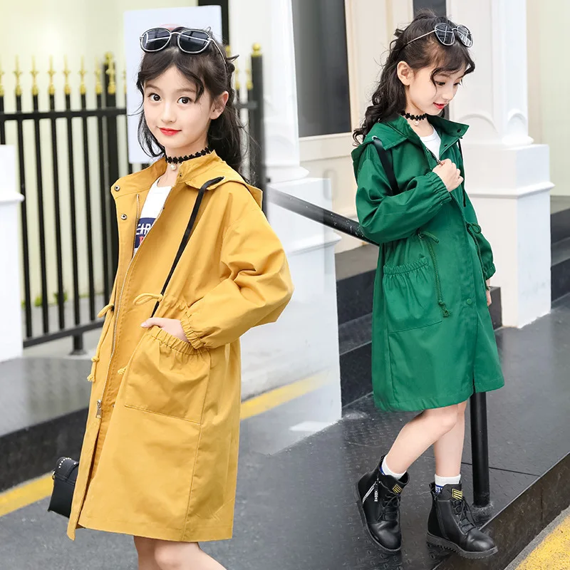 Big Girls Trench Coat Warm Winter 2018 Teen Long Windbreaker Children ...
