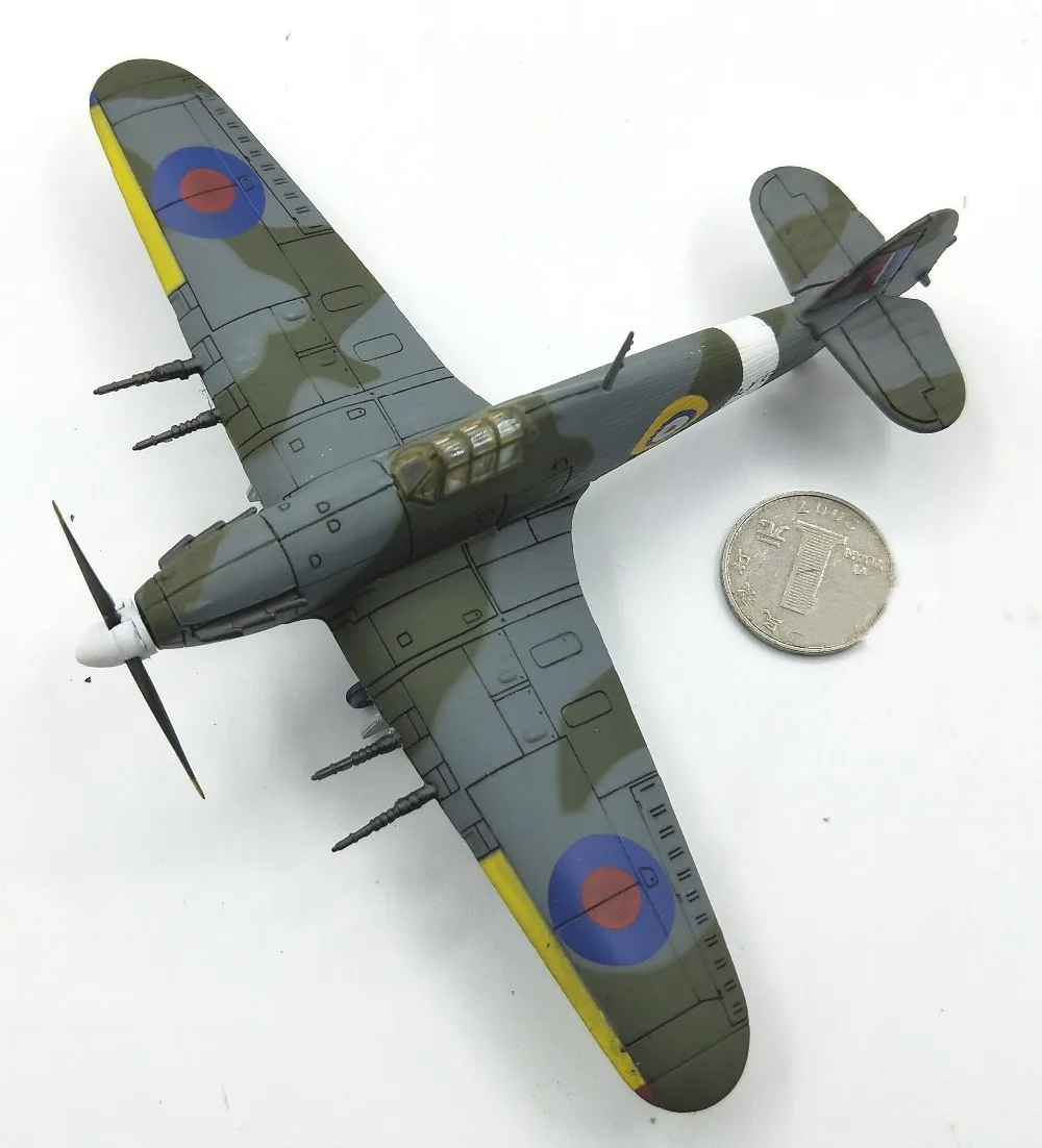 1:72 World War II air force hurricane fighter model Alloy model