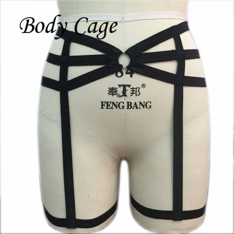바디 케이지 1pc 섹시한 고품질 란제리 여성 패션 펑크 서스펜더 벨트 하네스 허벅지 가터 여성 페티쉬 속옷가터