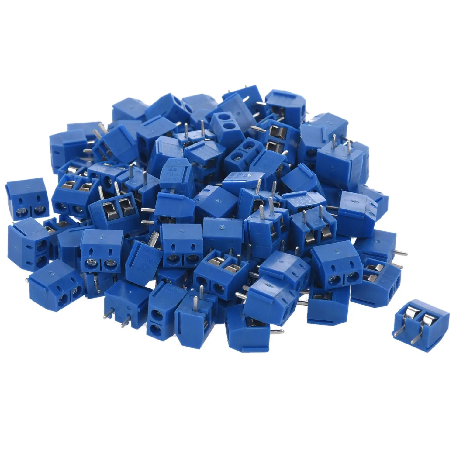 100pcs New Style Terminals 2 Pin Plug in Screw Terminal Block Connector ...