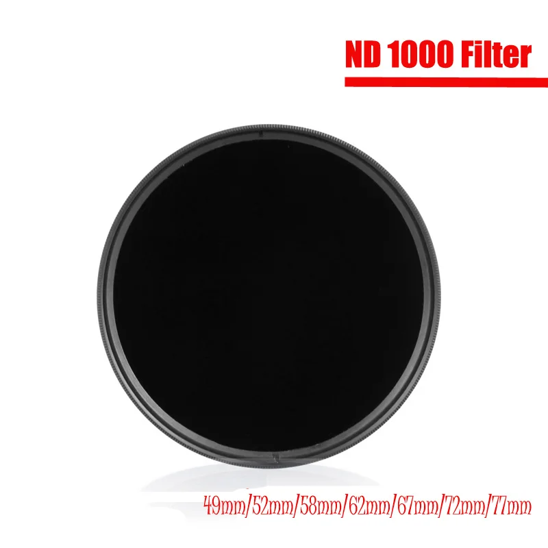 ND Filter ND1000 Neutral Density Filtors 49MM 52MM 55MM 58MM 62MM 67MM ...