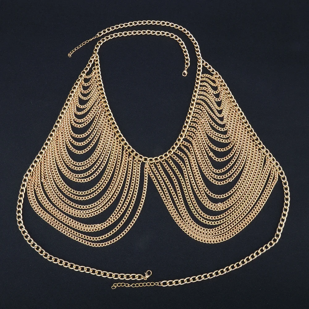 Sexy Body chain Bra Bikini Body Chain women Statement Metal bra chain ...