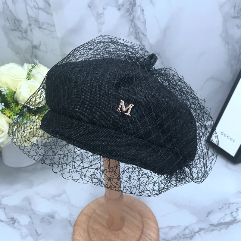 The new spring/summer 2018 runway cowboy gauze M beret octagonal cap ...