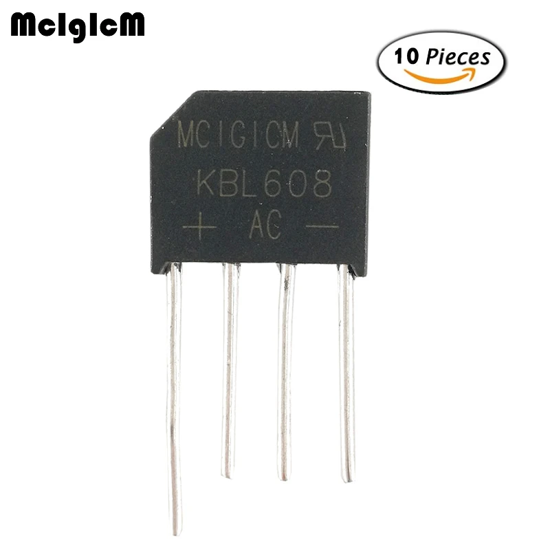 MCIGICM 10PCS 6A 800V diode bridge rectifier kbl608|bridge rectifier ...