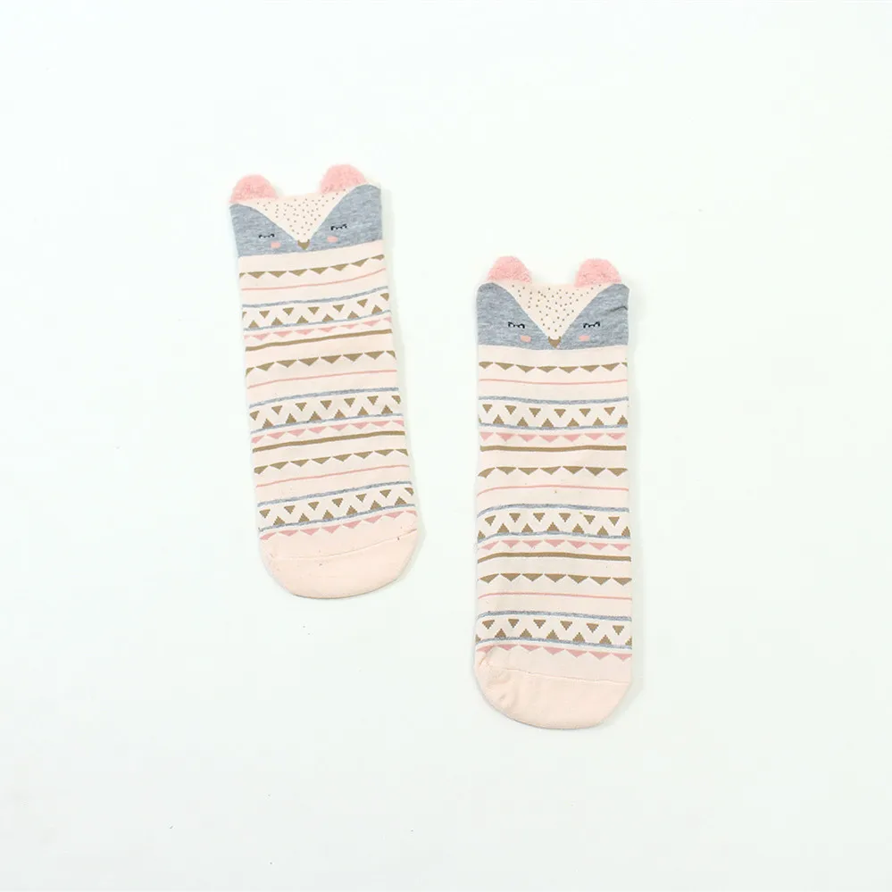 Women Autumn Winter Cute 3d Ears Cartoon Animal Cotton Socks for Woman ...