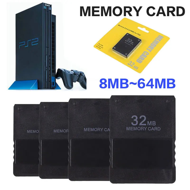 8MB 16MB 32MB 64MB Memory Card For Sony PS2 Console High Speed Save ...
