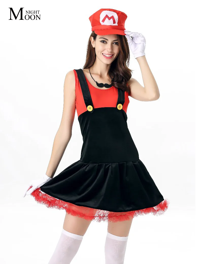 MOONIGHT Cosplay Costume Super Mario Dress for Adults Women Girls ...