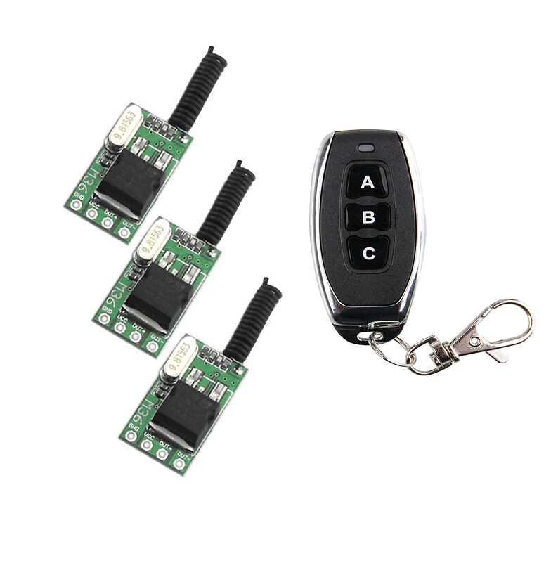 Mini Remote Control Switch Silent Dc 7v 9v 10v 12v 24v 36v Dc7-36v 3 ...