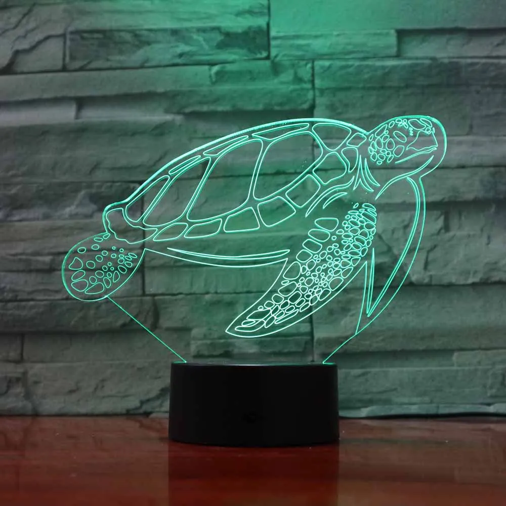 3d lamp led animals tortoise Night Light 7 Colors Changing Children's ...