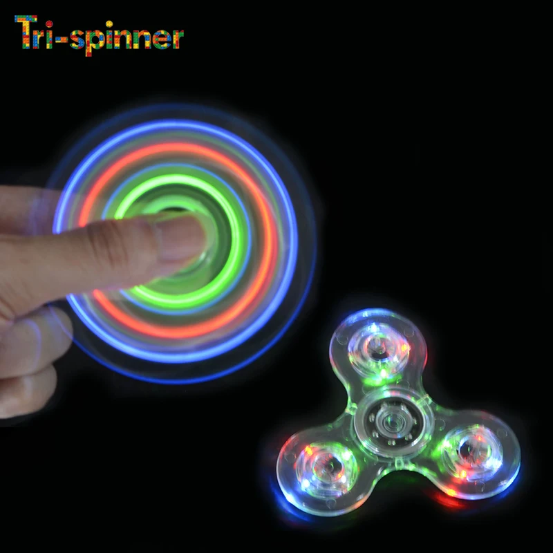 Fidget Spinner LED Light Finger Plastic ABS EDC Hand Spinner For Autism ...