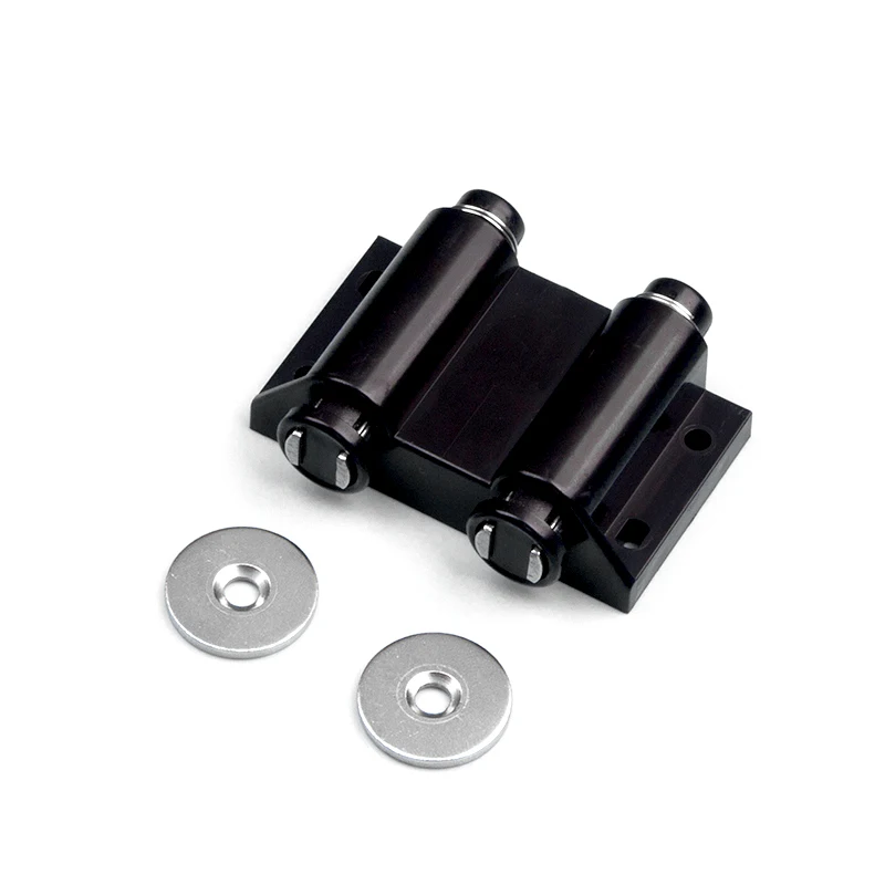 8pcs Black Double Round Head Magnetic Catch Latch For Cabinet Cupboard ...