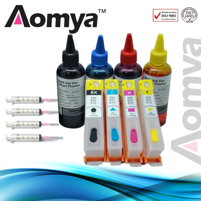 Aomya 655 Refill Ink Kit Full Ink Cartridge Compatible For hp655 For HP ...