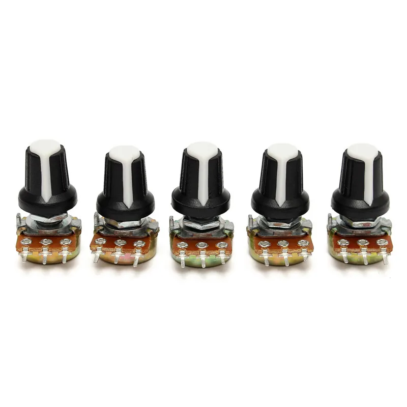 5pcs 10K OHM 3 Terminal Linear Taper Rotary potentiometer B10K 103 for ...