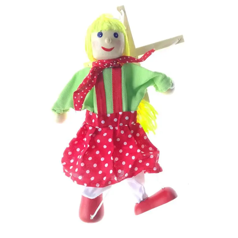 New Funny Toy Pull String Puppet Little Girl Wooden Marionette Puppet ...