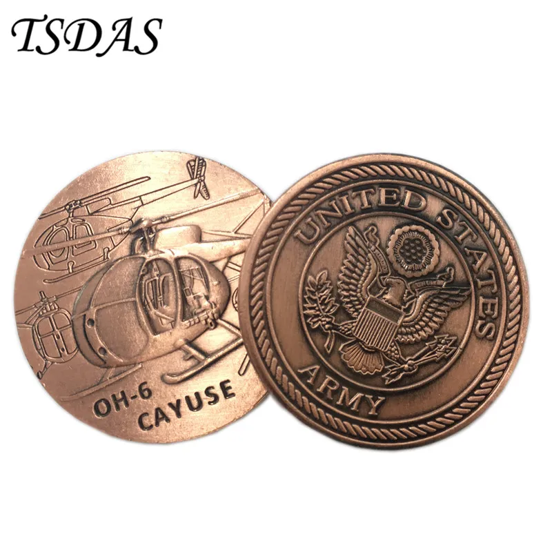 American OH-6 CAYUSE Helicopter Challenge Coin World War Army Metal ...