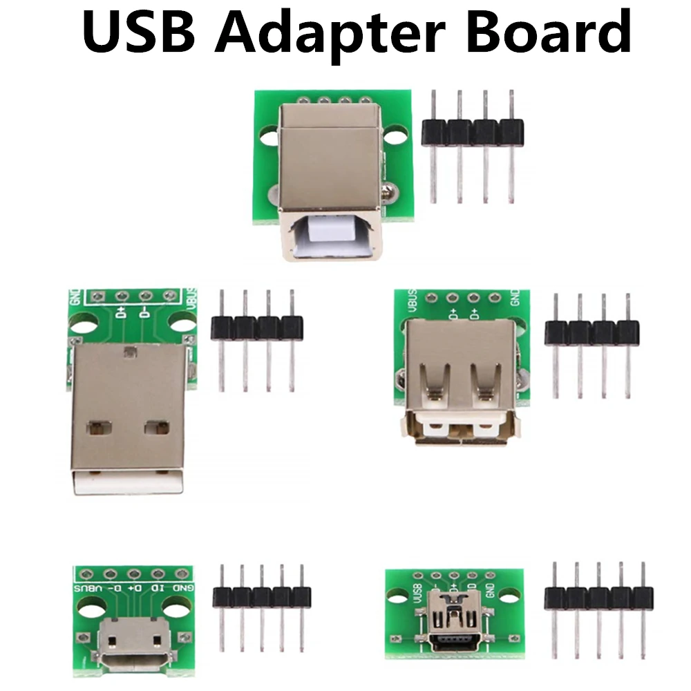 Micro USB To DIP Adapter 5pin Female Connector B Type PCB Converter ...