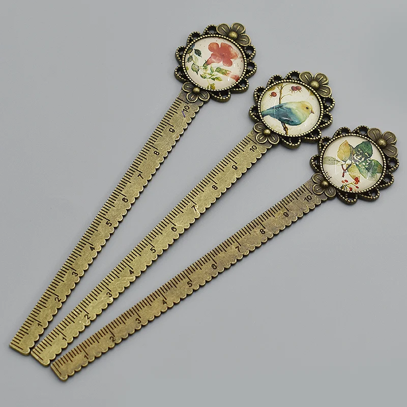 10cm-Mini-Retro-Flower-Bird-Metal-Ruler-Sewing-Measuring-Gauge-Quilting ...