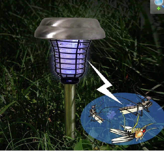 solar BUG ZAPPER lamp ledStainless steel mosquito killer lights for ...